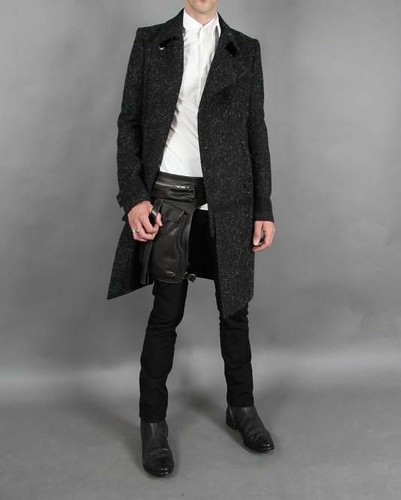 DEEPTI BARTH VULCANIZED LONG CABAN COAT POELL MA+ HARNDEN $3000 (BLACK ...