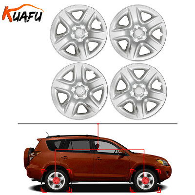 Fit For 2006-2012 Toyota RAV4 17" Silver Wheel Hub Caps Full Rim Skin ...