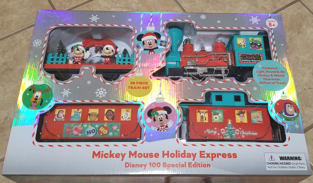 Disney 100 Special Edition Mickey Mouse Holiday Express 36 Piece Train ...