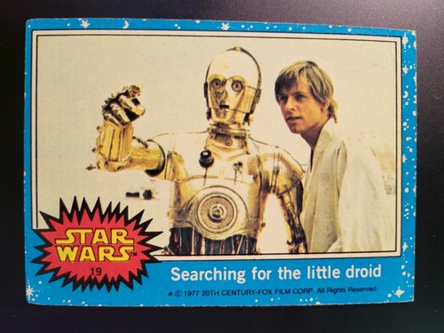1977 Topps Star Wars blue series 1 Luke C3po Searching Little Droid ...