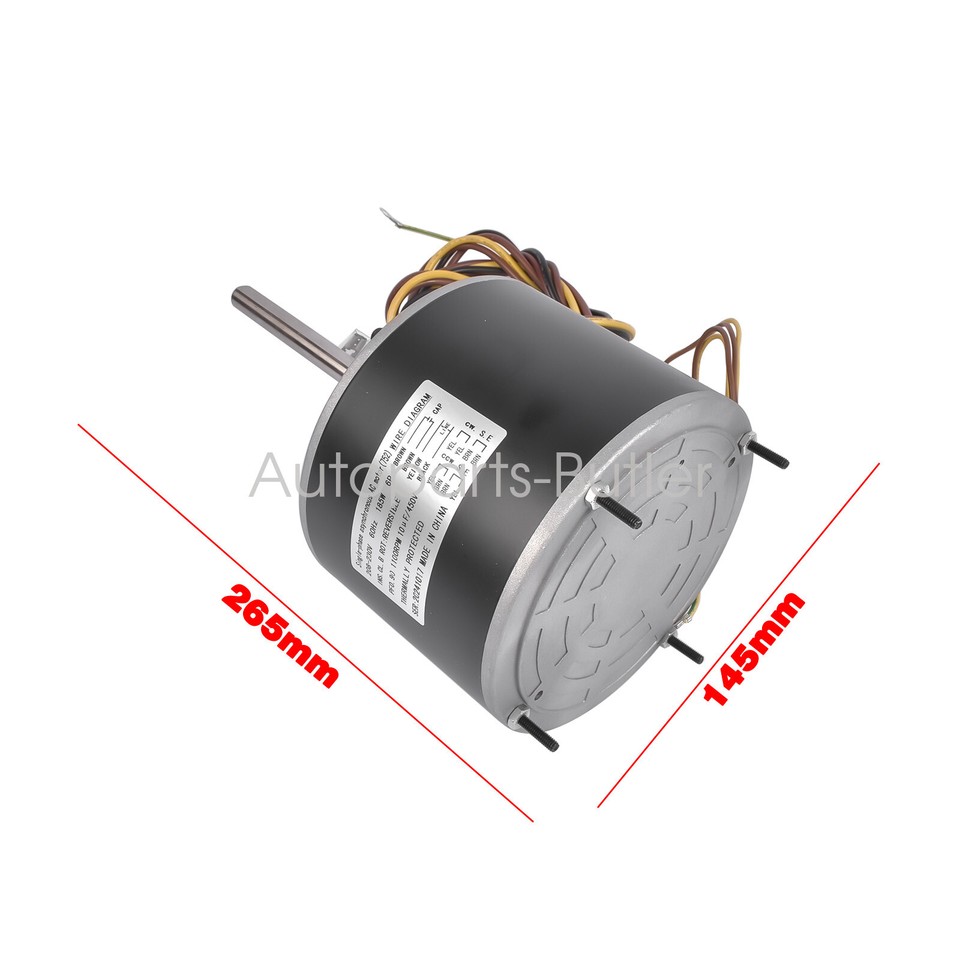 Condenser Fan Motor 1/4 HP 208-230V 1075 RPM Reversible Rotation for ...