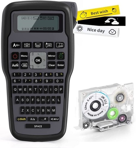 Label Maker Machine, E1000 Portable Hand-Held Label Printer QWERTY ...