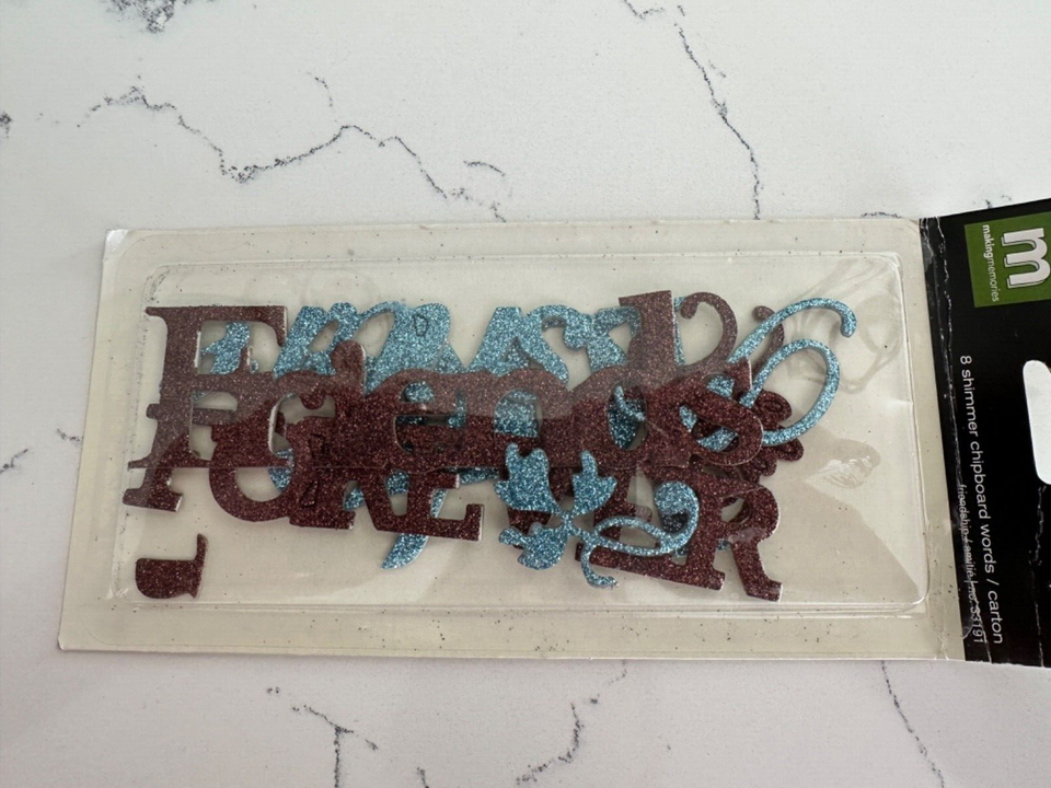 Making Memories 8 Shimmer Chipboard Words ~ Friendship ~ Scrapbooking ...