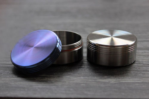 Titanium Waterproof snuff / lens Case Survival Pill Container Storage ...