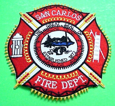 SAN CARLOS ARIZONA AZ 4 1/2" TRIBAL FIRE DEPT PATCH FREE SHIPPING!!! | eBay