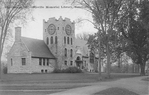 SALISBURY, CT ~ SCOVILLE MEMORIAL LIBRARY ~ DeMars Real Photo PC #5977 ...