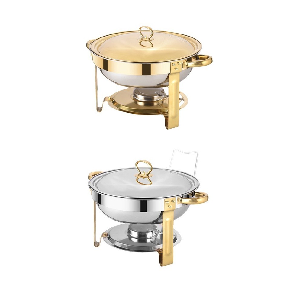 Chafing Dish Set 5 Quart Stainless Steel with Glass Lid for Buffet Use ...