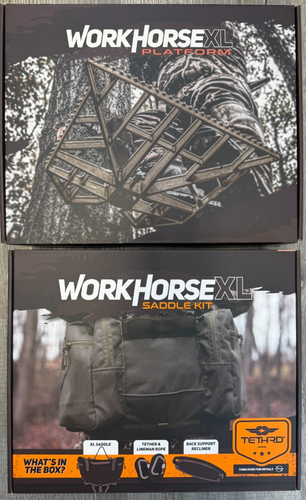 Tethrd Grit Workhorse XL Saddle Kit Timber with Workhorse XL Platform ...