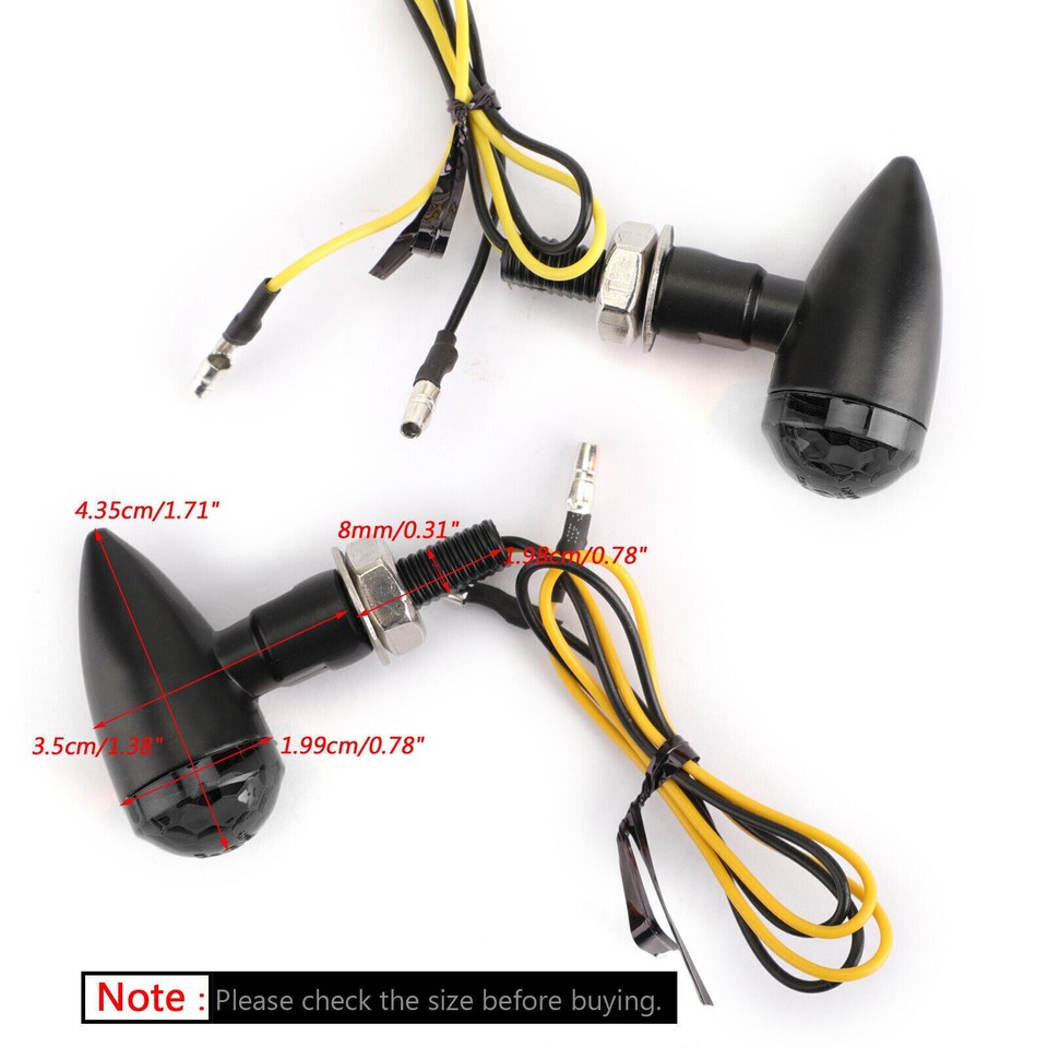 Universal Metal LED Mini Bullet Spherical Lens Turn Signal Indicators ...