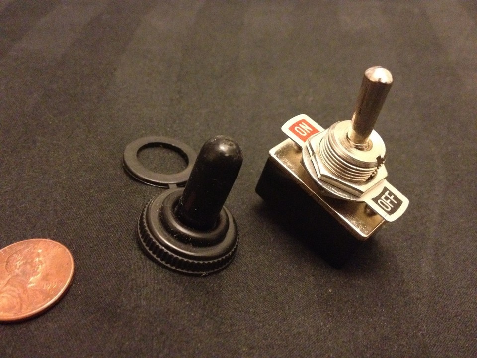 5x waterproof boot On/Off SPST Metal Toggle Switch AC 125v 4A dc 1/2 ...