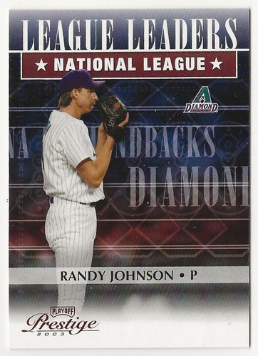 2003 Prestige Randy Johnson League Leaders Diamondbacks LL-15 1228/2002 ...