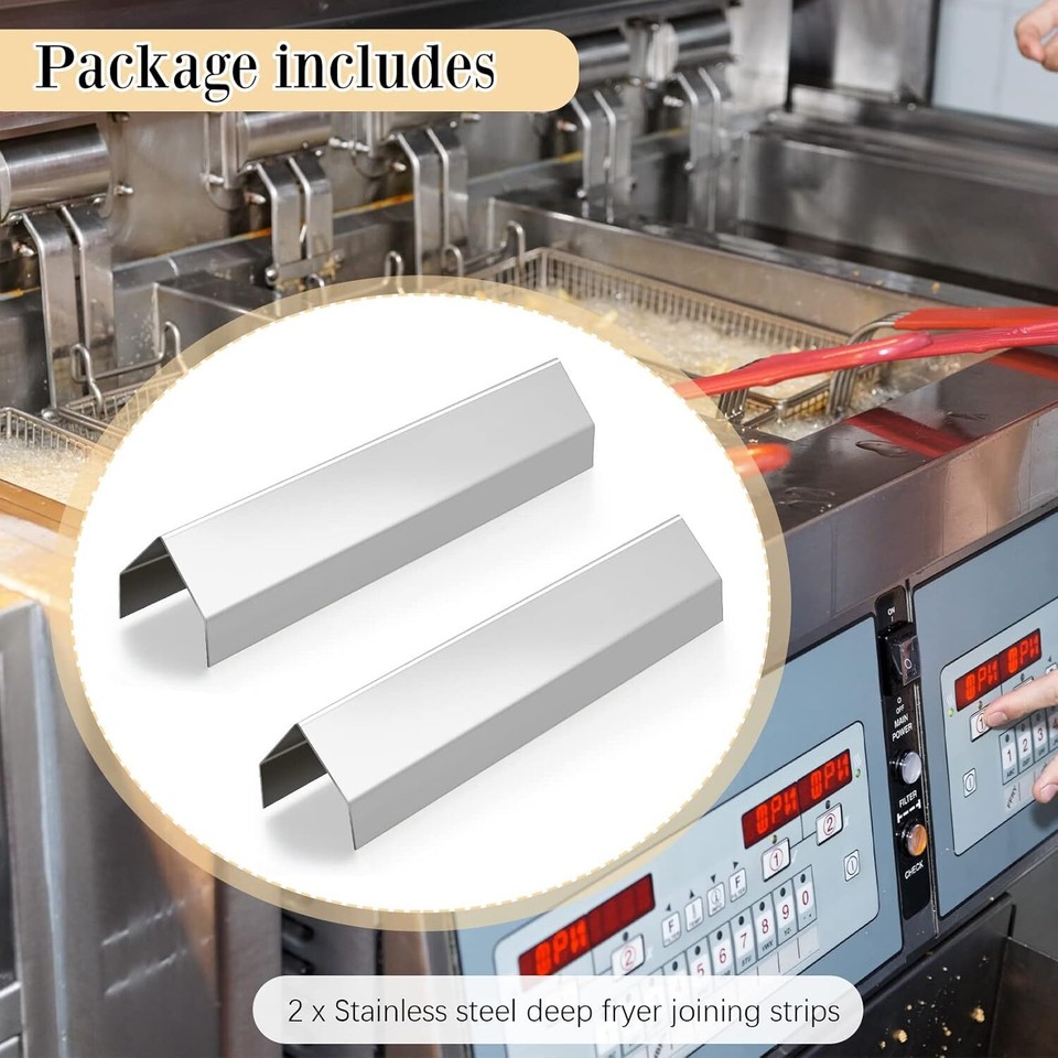 2 Pcs Deep Fryer Splash Guard Stainless Steel Deep Fryer Joining Strip ...