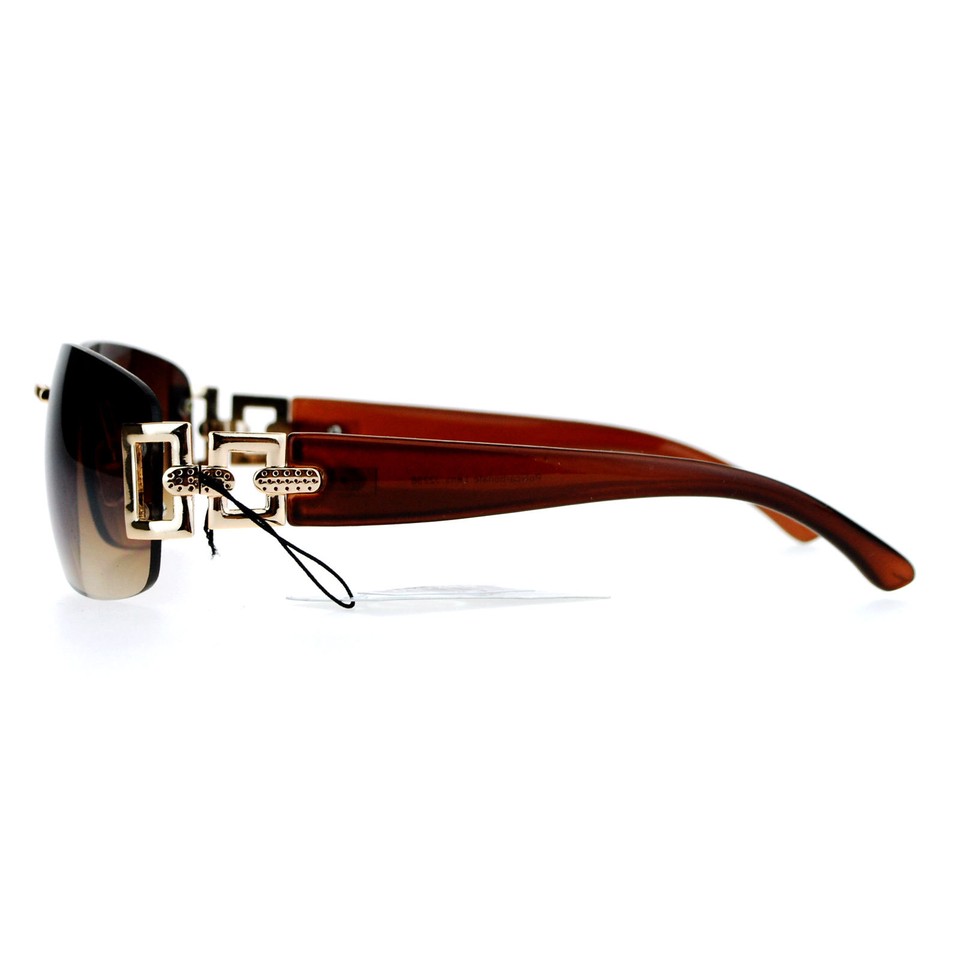 Womens Designer Sunglasses Rimless Rectangular Fashion Eyewear | eBay