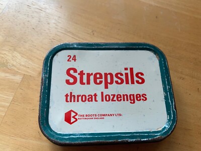 Vintage Boots Strepsils throat lozenges empty tin for pharmaceutical ...