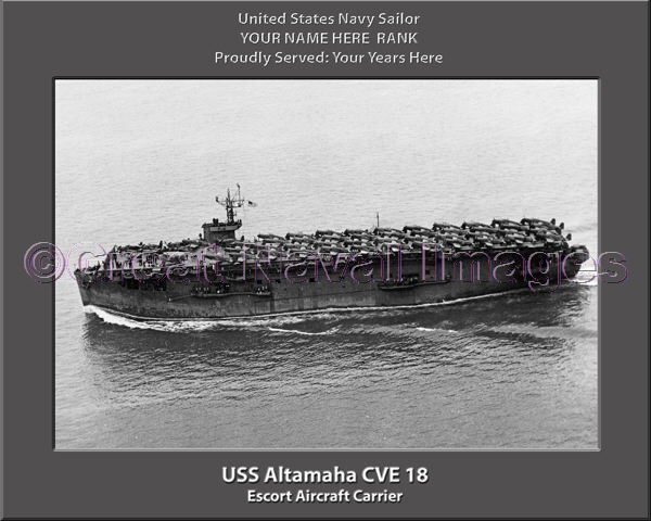 USS Altamaha CVE 18 Personalized Canvas Ship Photo Print Navy Veteran ...