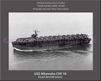 USS Altamaha CVE 18 Personalized Canvas Ship Photo Print Navy Veteran ...
