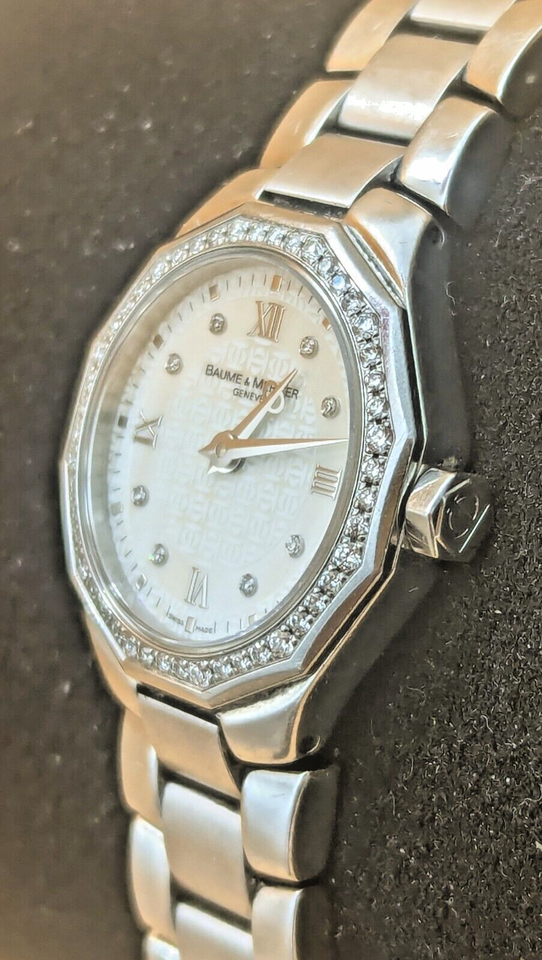 Baume & Mercier Rivera 8P diamond White Shell Dial Quartz Ladies ...