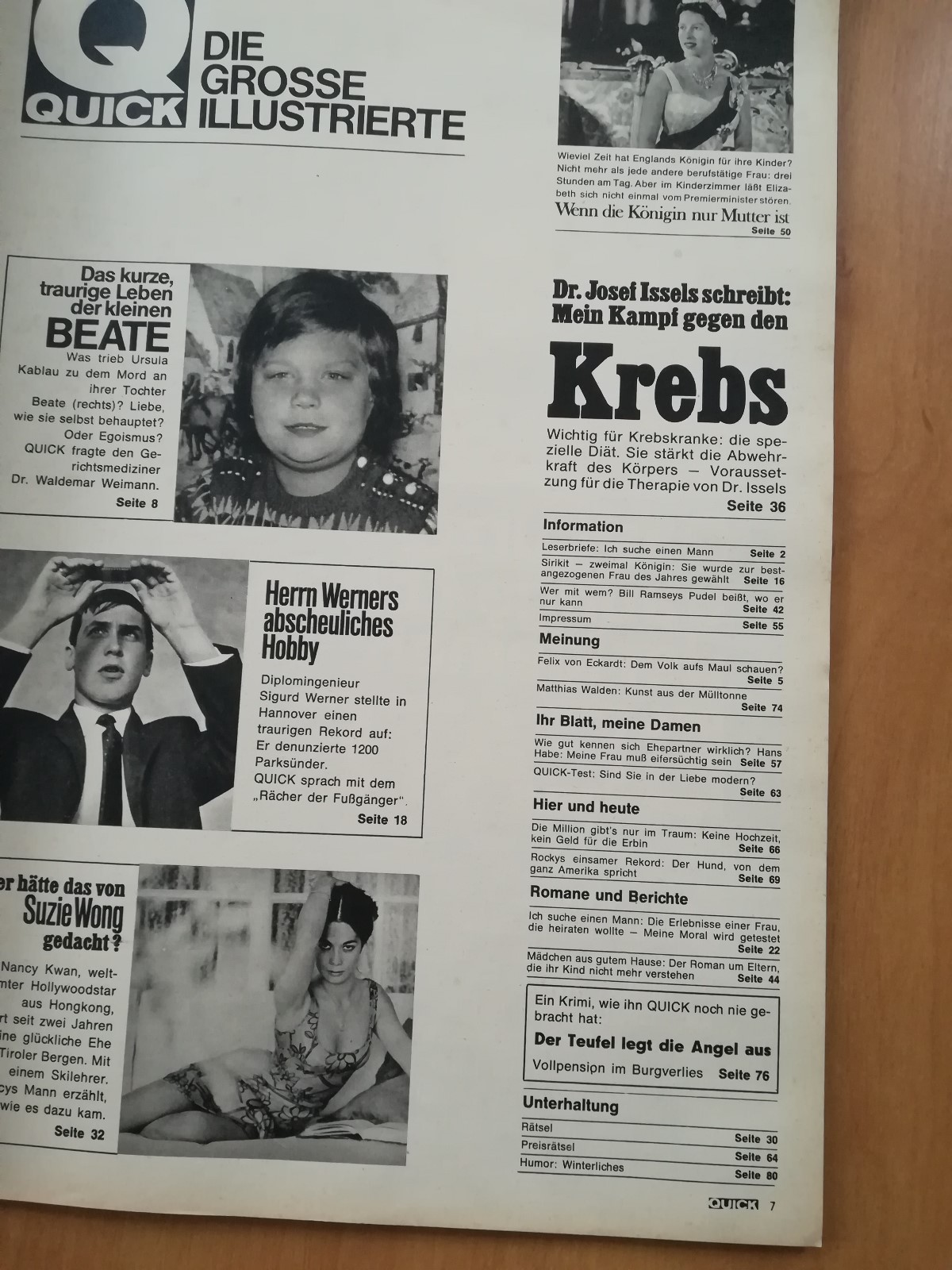 QUICK ILLUSTRIERTE Nr.4 24/01/1965 Zeitschrift / Illustrierte ...