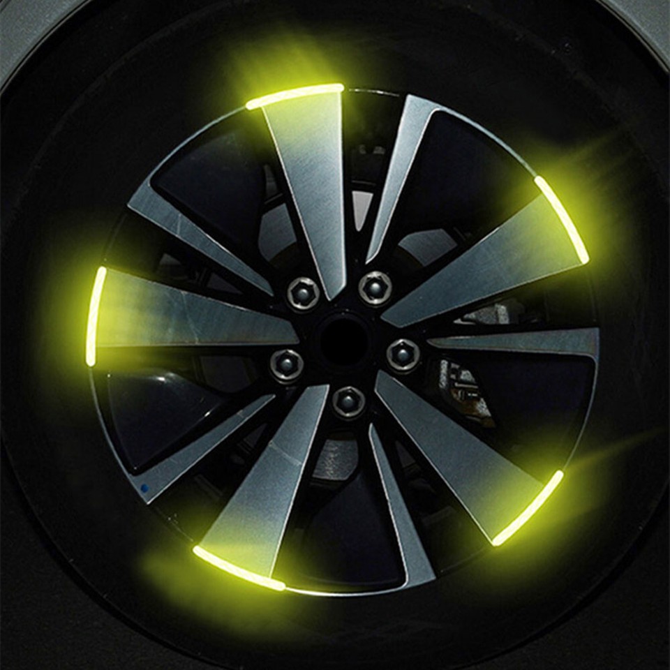 20Pcs Green Reflective Stickers Wheel Hub Rim Stripe Tape Decal Car ...