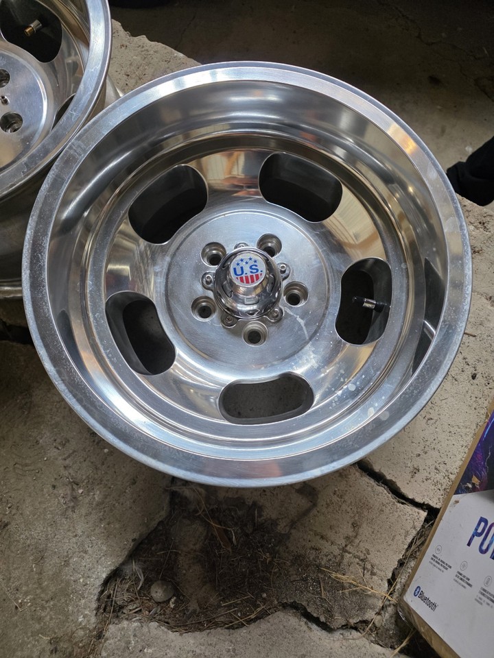 (2) 15x8.5 US Indy Aluminum Slot Mag Wheels Ford Mopar Dodge | eBay