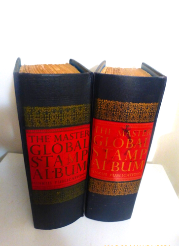 1953 & 1954 MASTER GLOBAL STAMP ALBUM Minkus Stamp Collection Lot of ...
