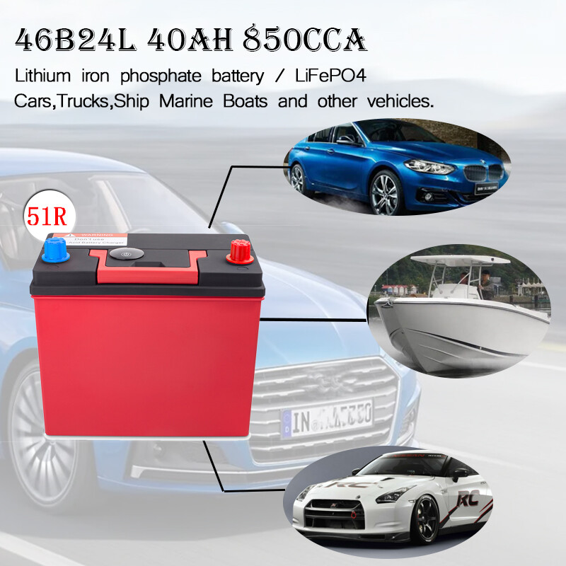46B24L 12V 40AH BCI Group 51R Lithium Iron Battery Replace B31 Honda ...