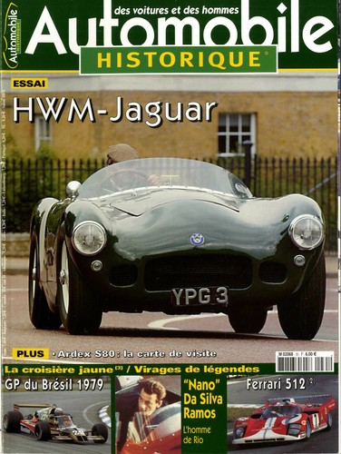 AUTOMOBILE HISTORIQUE n°35 HWM-JAGUAR FERRARI 512 GP BRESIL 1979 ARDEX ...
