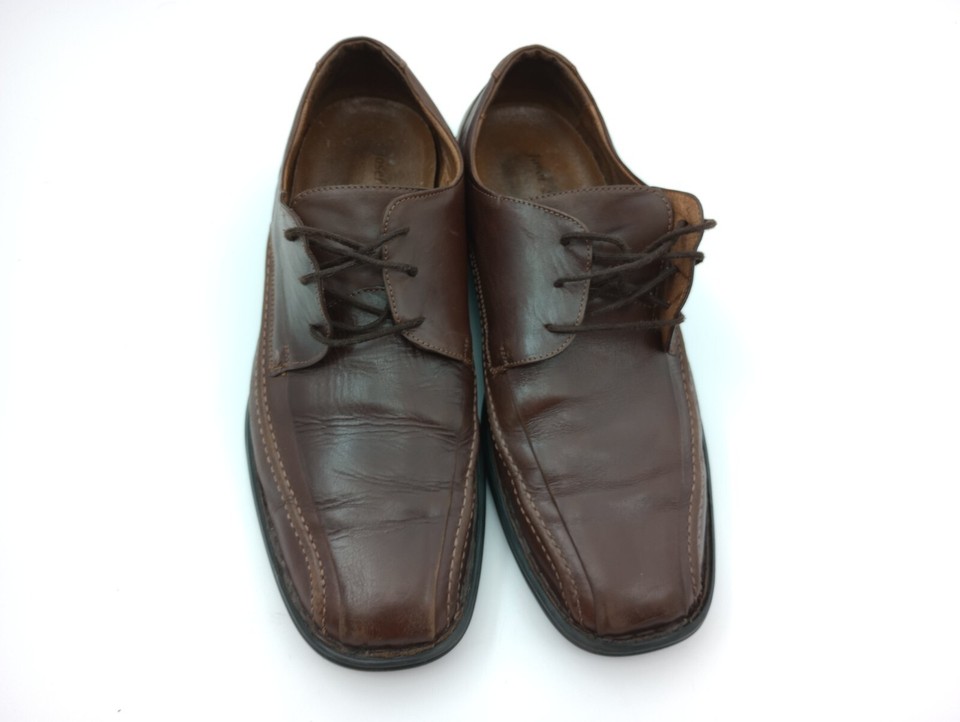 Josef Seibel Shoes Mens 12 Brown Leater Derby Square Bicycle Toe Lace ...
