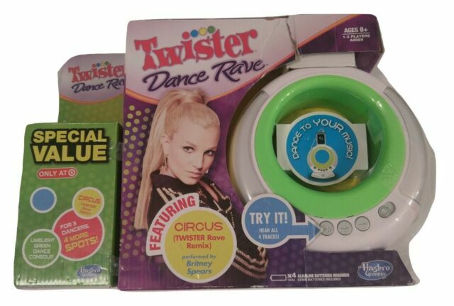 Hasbro Twister Dance Rave Game Lime Light Green Console Connect Mp3 ...