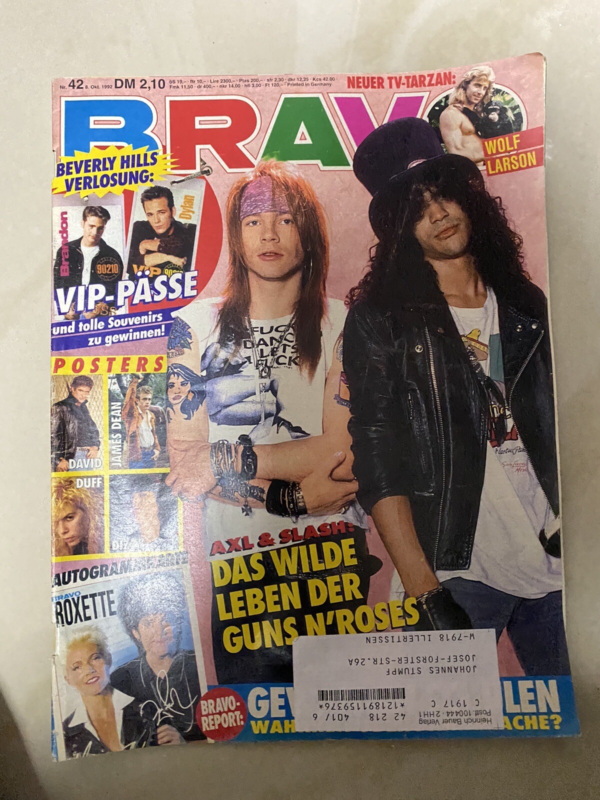 Bravo 42 /1992 ,Axl, Slash ,, Bravo Zeitschrift | eBay.de