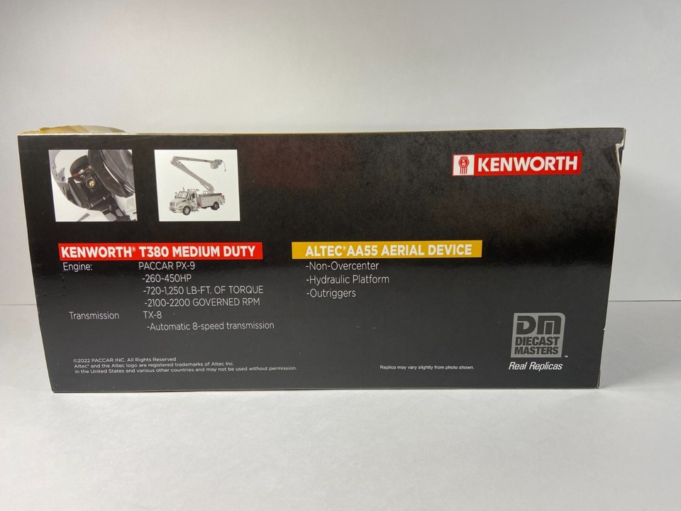 Diecast Masters 71100 Kenworth T380 with ALTEC AA55 Truck White 1/32 ...