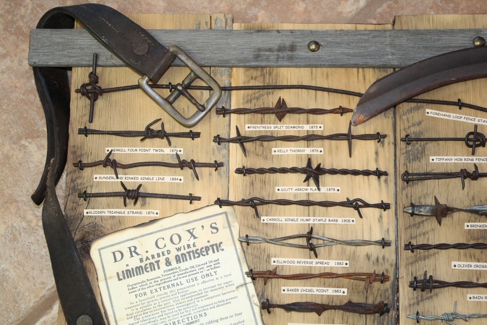 Antique Barbed Wire Display Art Collection 24 Samples Cowboy Western ...