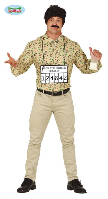 Colombian Gangster Mens Fancy Dress Pablo Escobar Drug Lord Adult ...