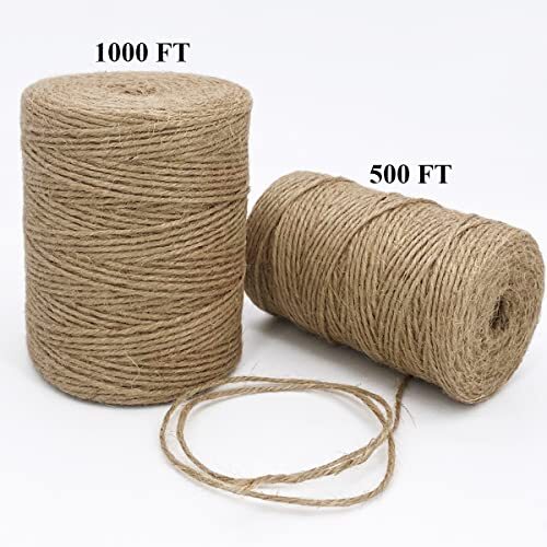 500FT Jute Twine String 2mm 3ply Natural Thin Twine for Craft Gardening ...