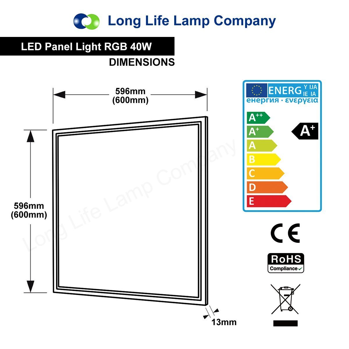 RGB Colour Changing LED Ceiling Hanging Surface Mount Panel Light 600 x ...