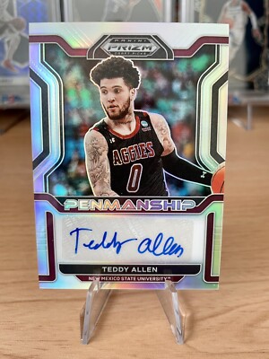 2022 Panini Prizm Draft Picks Teddy Allen Penmanship Silver Prizm Auto ...