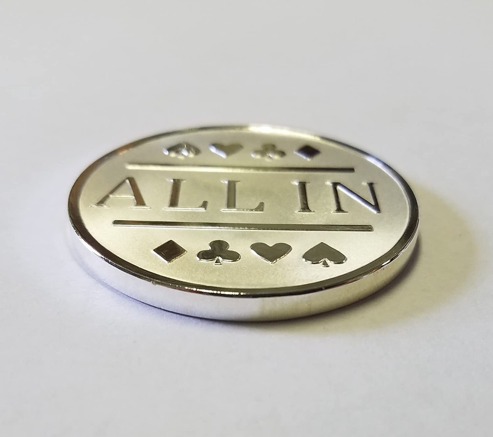 1x All In Poker Chip / Silver Clad Card Protector Bounty Chips Etc. | eBay