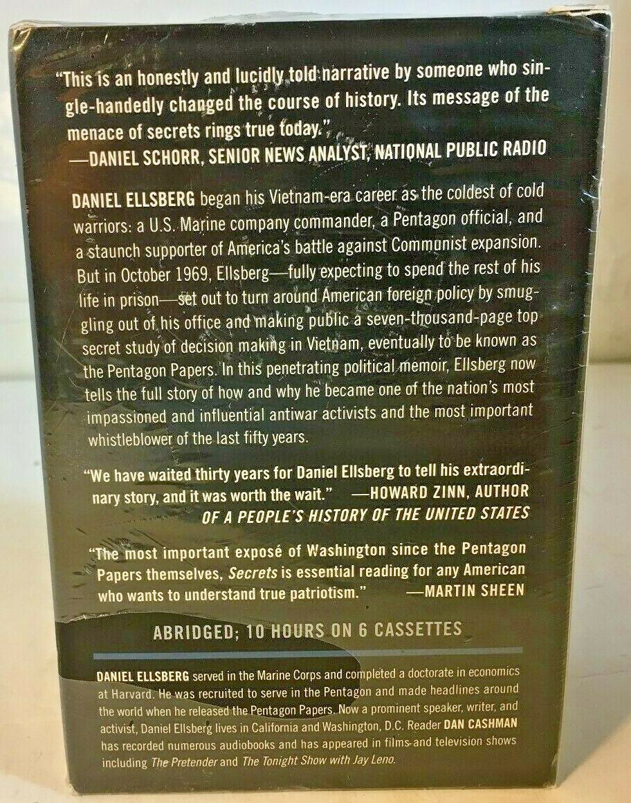 Audio Cassettes Secrets Memoir of Vietnam & the Pentagon Papers Daniel ...