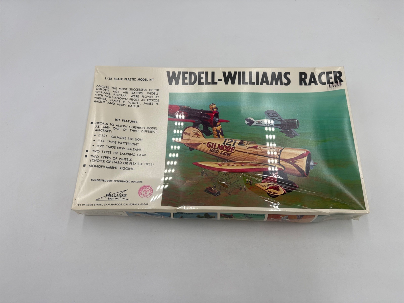 Williams Bros. 1/32 Model Plane Kit Wedell-Williams Racer Item 32-121 ...