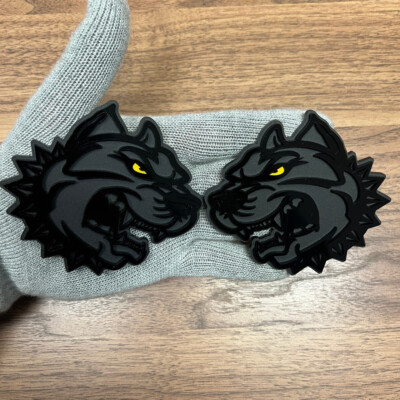 PitBull Badges Emblem Alpha Pit Yellow Eye, Black Bulldog Fender Angry ...