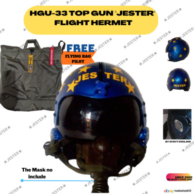 HGU-33 TOP GUN"JESTER" FLIGHT HELMET NAVAL AVIATOR (OXYGEN MASK NOT ...