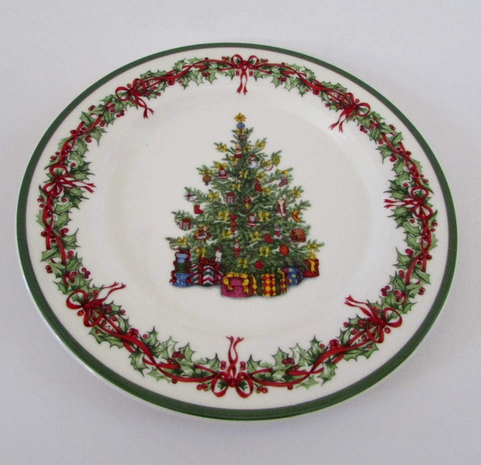 Christopher Radko Traditions Christmas Tree 8 1/4" Plates Set 10 | eBay