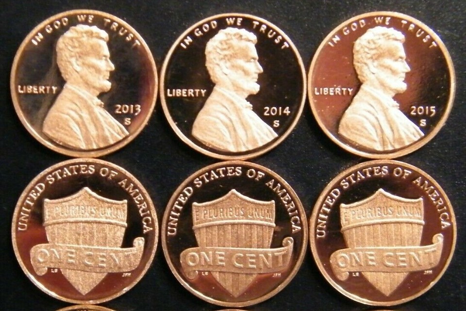 2010~2025 S Lincoln Shield Gem Proof Penny 16 Gem pennies from US proof ...
