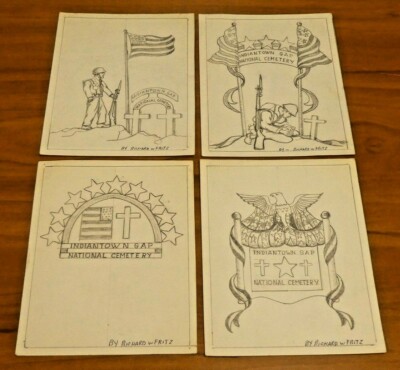 Rare Richard W. Fritz WWII Original Hand Drawn Pencil Art Lot of 4 | eBay