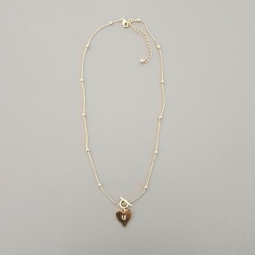 Uncommon James Necklace Gold Tone Heart Toggle 16” + Extender | eBay
