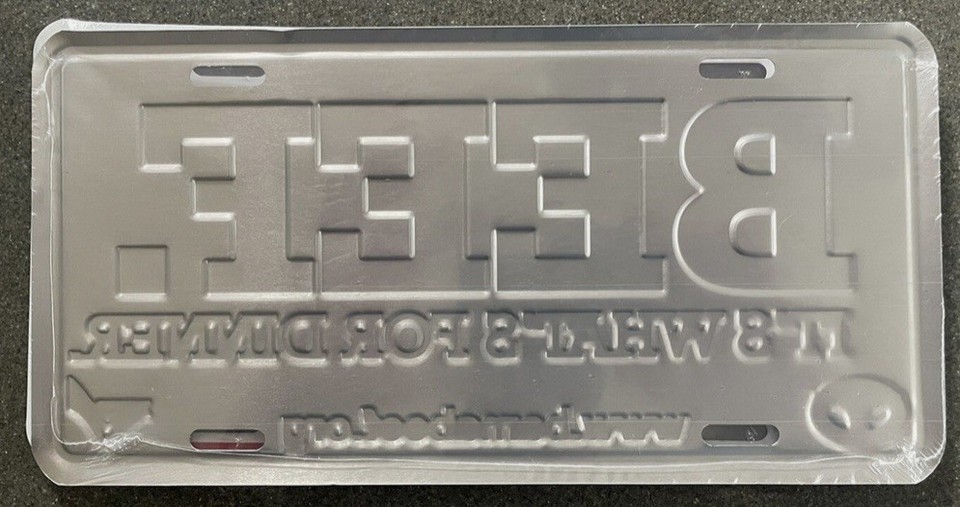 BEEF It's What's For Dinner METAL License Plate - Red Raised Letters ...