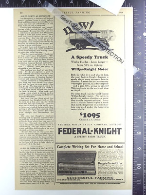 1924 ADVERTISEMENT for Willys Federal Knight Automobile Car motor truck ...