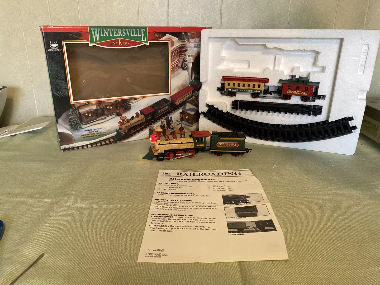 New Bright Toys Wintersville Village Express Line 4 Piece Train Set w ...
