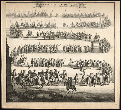 Antique Master Print-LYKSTATIE-FUNERAL-POPE-BIER-PROCESSION-Elandt-ca ...
