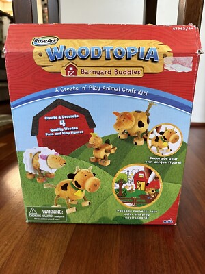 Woodtopia Barnyard Buddies - Create Play Animal Craft Kit Unique Kids ...